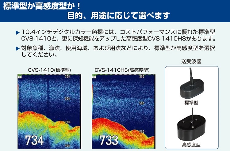 CVS-1410・CVS-1410HS 光電 デジタル魚探 - ナビテック通販